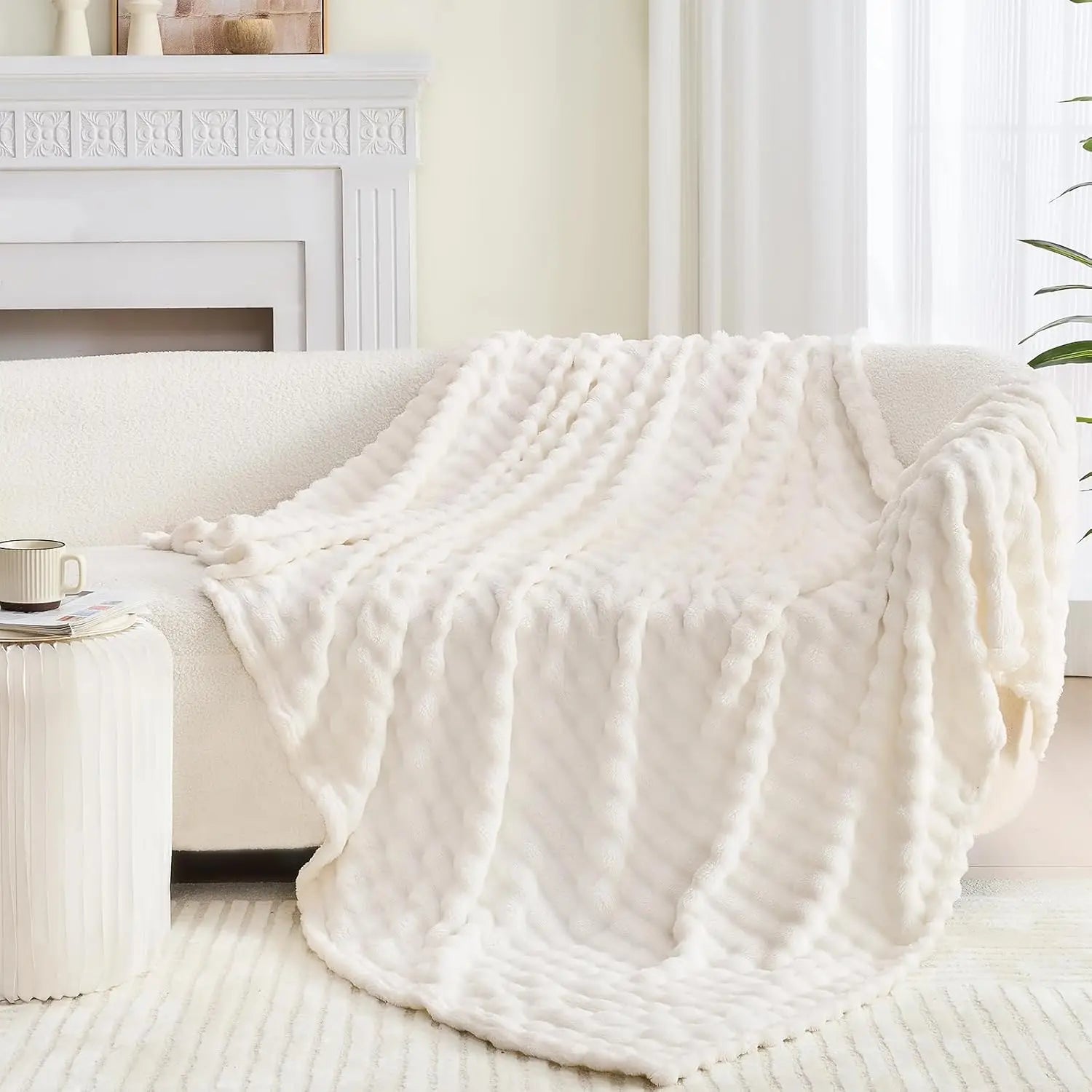 Textured Plush Fleece Throw Blanket – Home&Oak